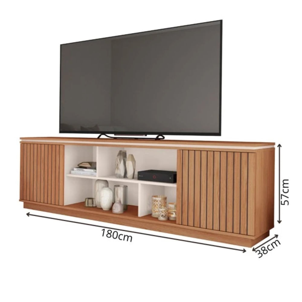 Mesa Moderna de TV Lamas color Haya/Blanco 2 puertas TU MESITA ...