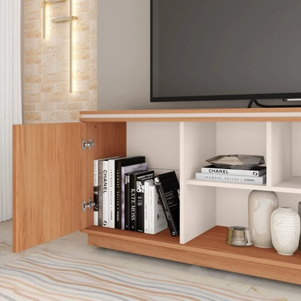 Mesa Moderna de TV Lamas color Haya/Blanco 2 puertas TU MESITA ...