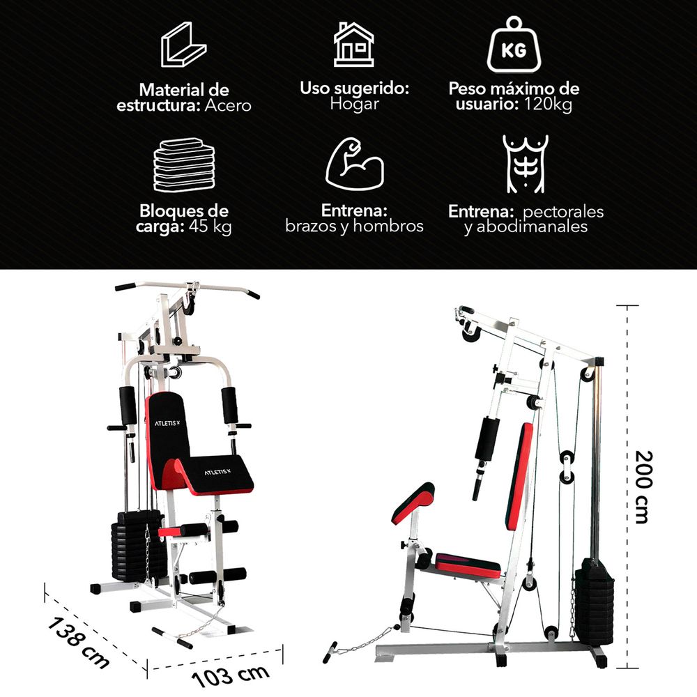 Home gym Atletis pro TF-7001 100 lb Gris | plazaVea - plazaVea