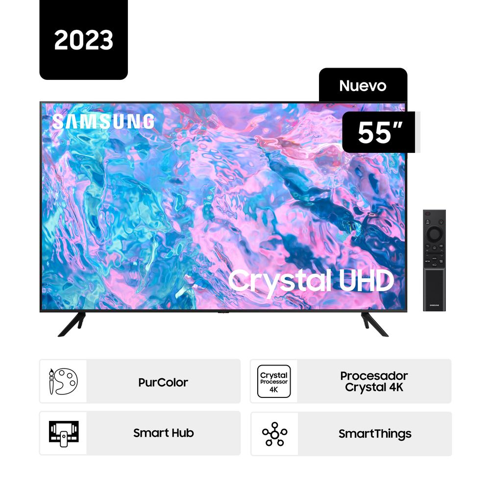 Televisor SAMSUNG Crystal UHD 55" 4K Smart TV UN55CU7000GXPE | plazaVea ...