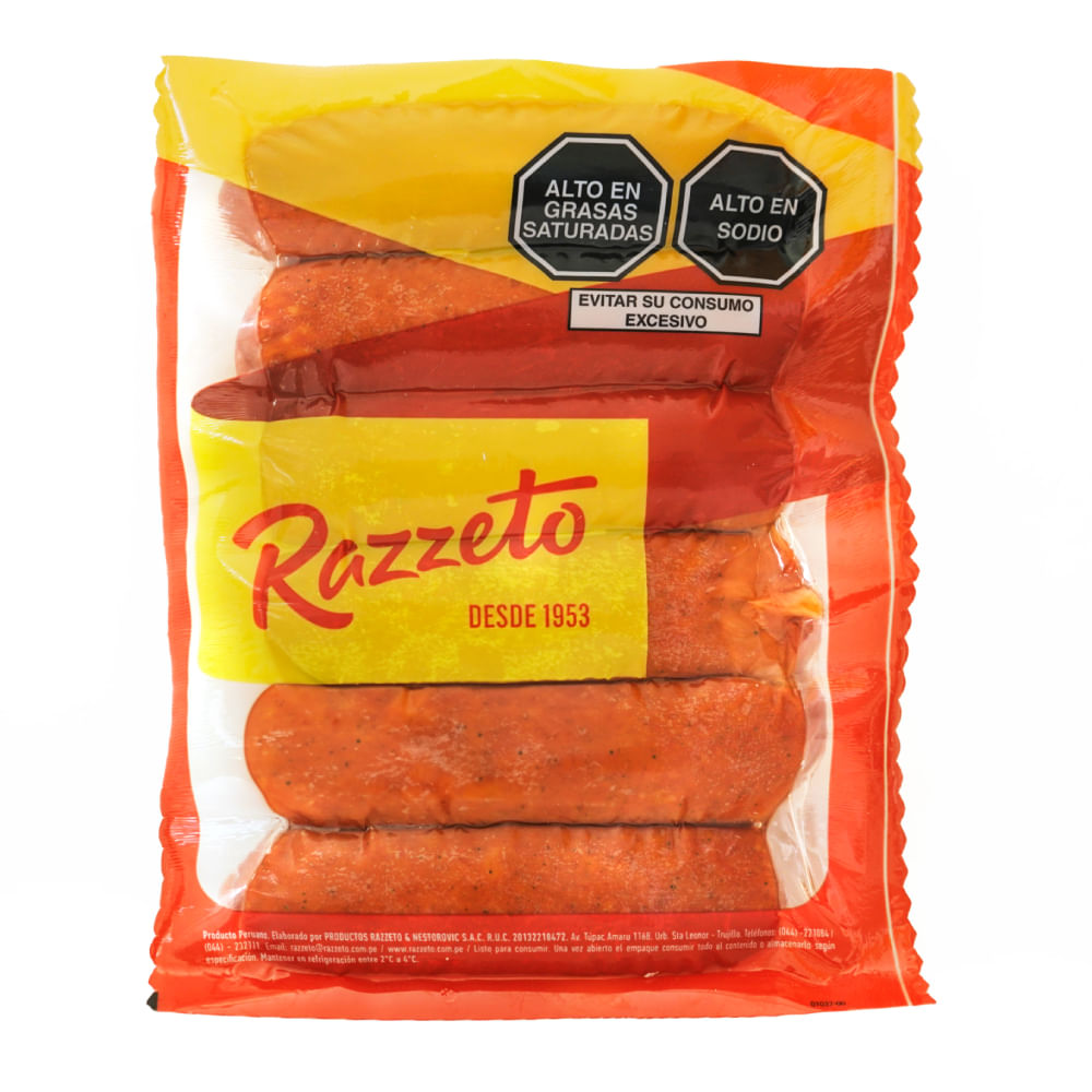Chorizo Español RAZZETO Paquete 450g | plazaVea - plazaVea