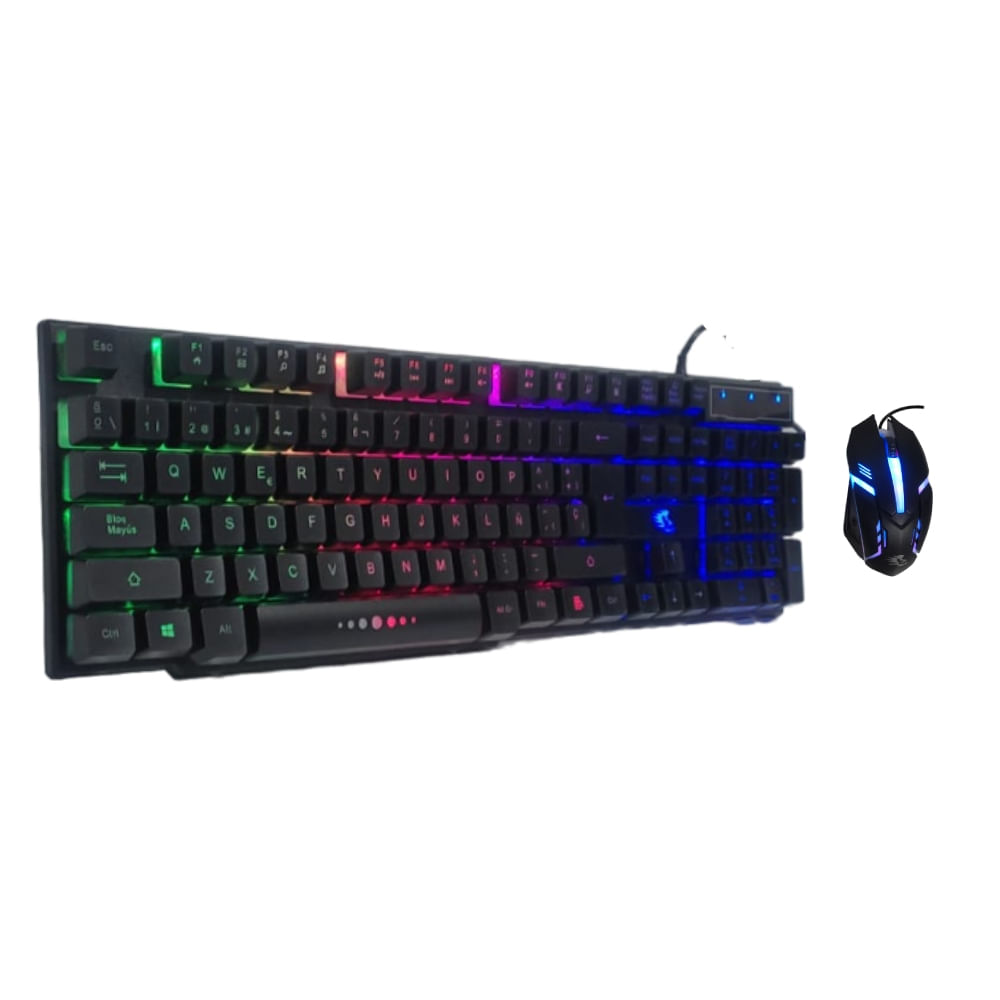 Kit Teclado y Mouse Gamer YELANDAR KT399 Luz Teclas RGB Negro ...