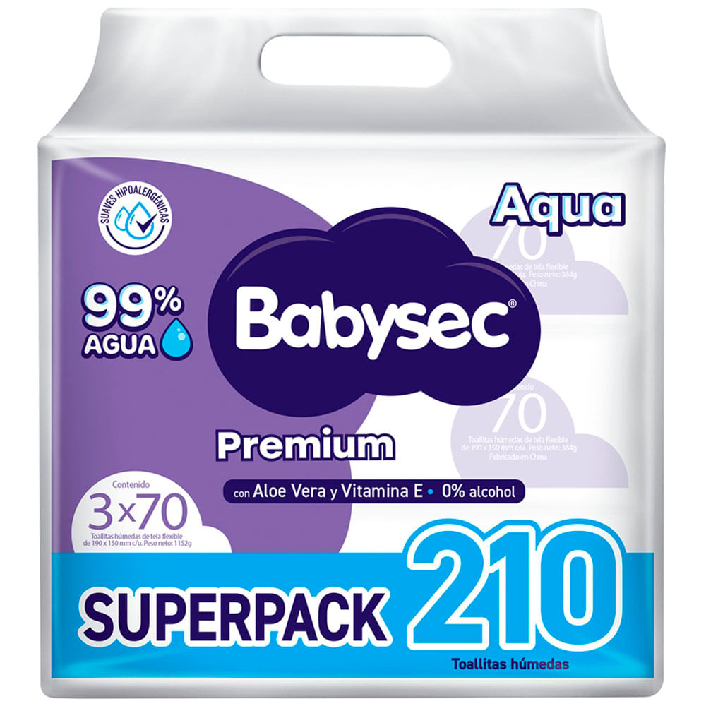 Toallitas Húmedas BABYSEC Premium Paquete 210un | plazaVea - Supermercado