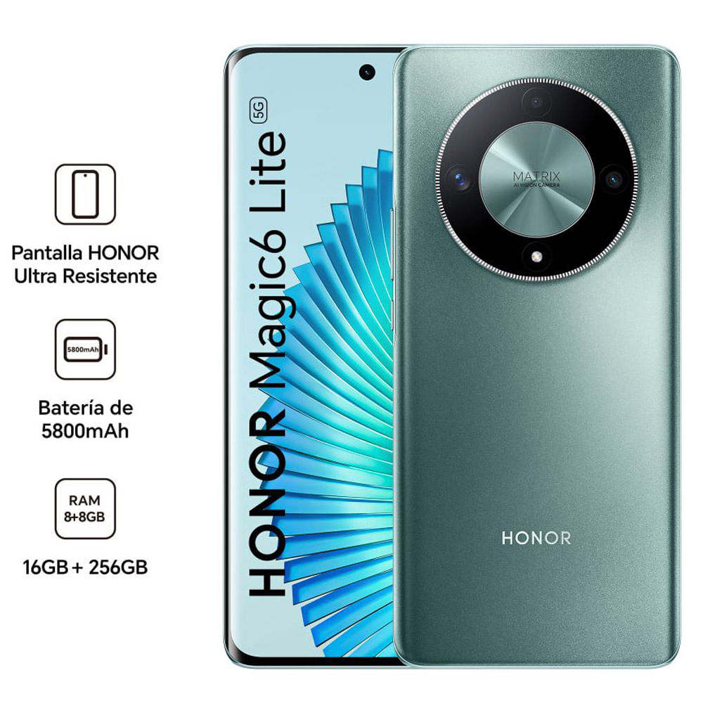 Smartphone HONOR Magic 6 Lite 256GB 8GB Ram Color Esmerald Green | plazaVea - plazaVea