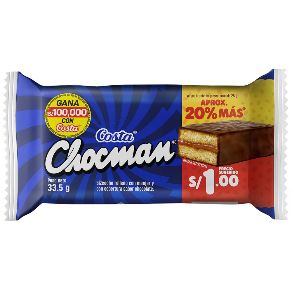 Bizcocho Relleno con Manjar CHOCMAN Paquete 6un | plazaVea - Supermercado