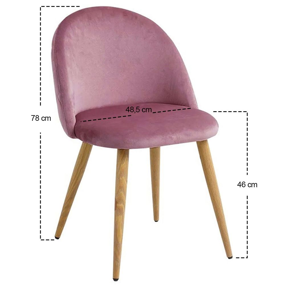 Set x 4 Sillas Comedor Sitial Terciopelo Acolchada Rosado | plazaVea ...