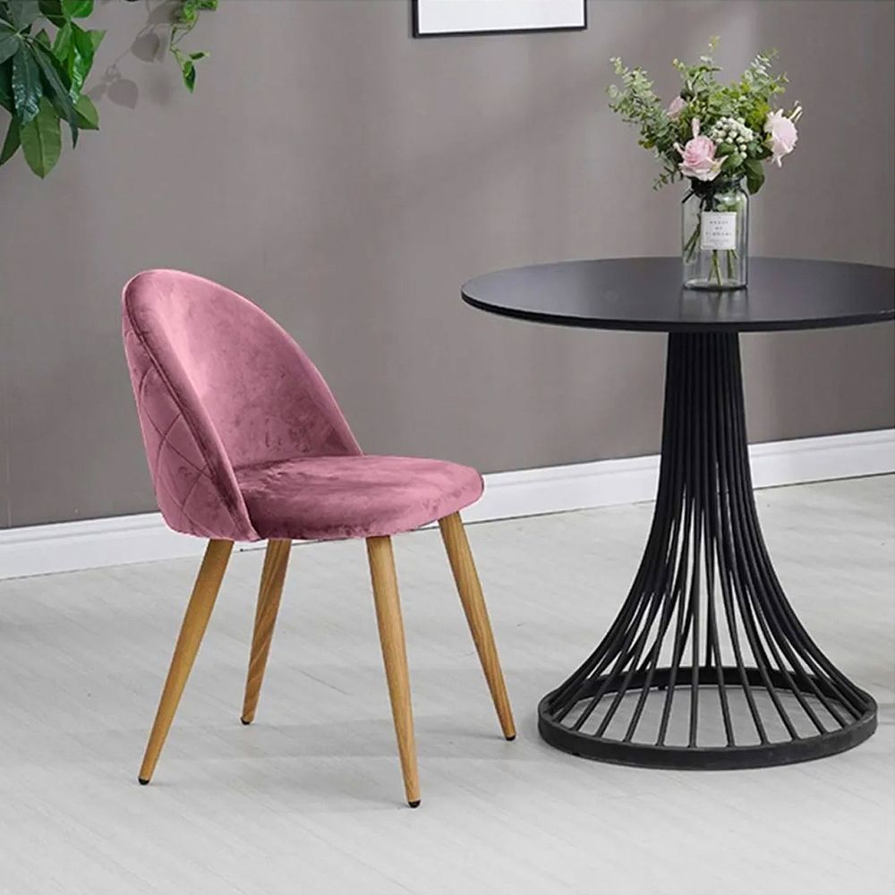 Set x 4 Sillas Comedor Sitial Terciopelo Acolchada Rosado | plazaVea ...