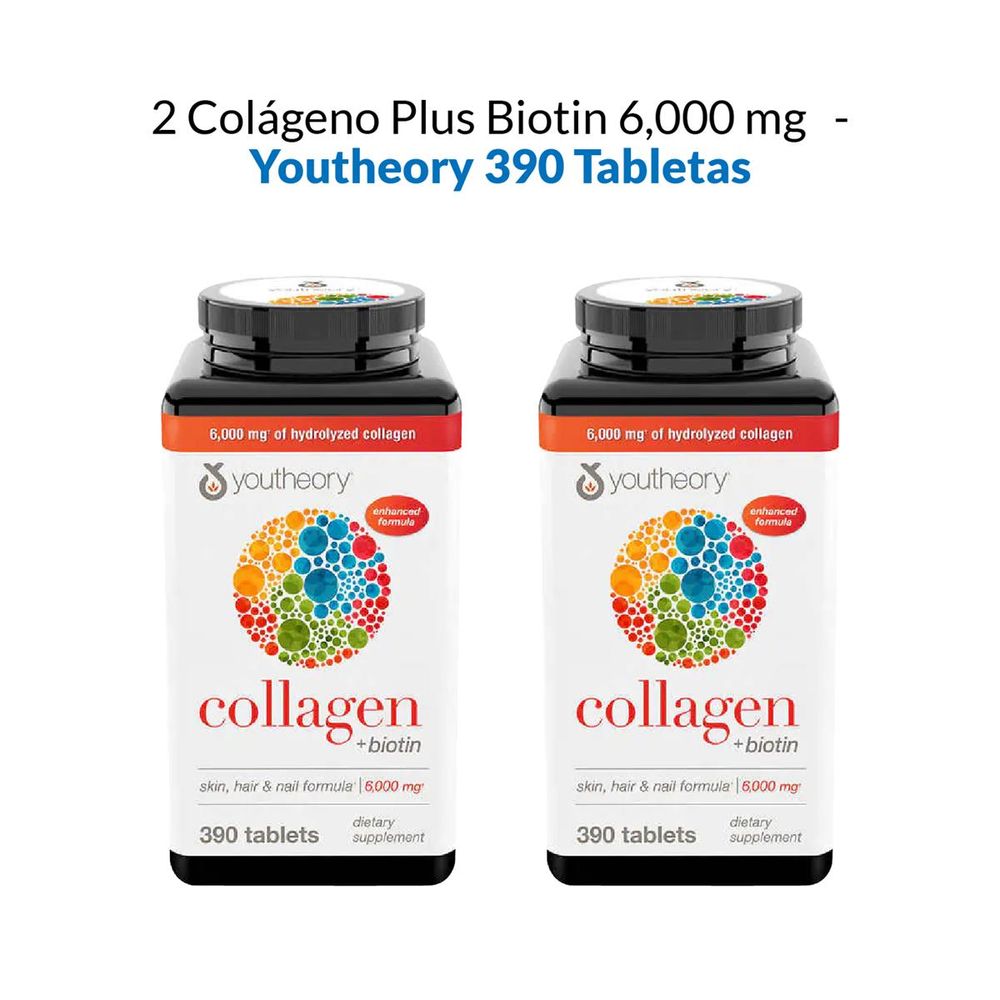 Collagen Plus Biotin Youtheory 390 tabletas 2 Unidades | plazaVea ...