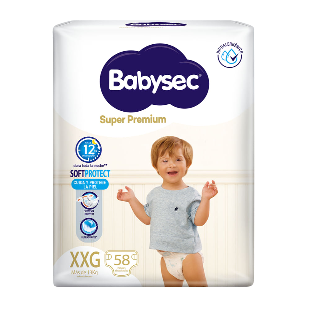 Pañal BABYSEC Super Premium Talla XXG Paquete 58un | plazaVea - Makro