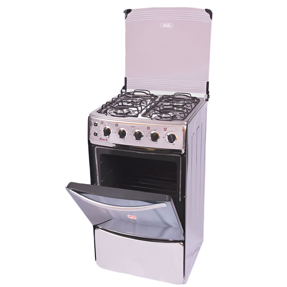 Cocina Fadic con tapa de vidrio y horno Kiara 4H Gri | plazaVea - plazaVea