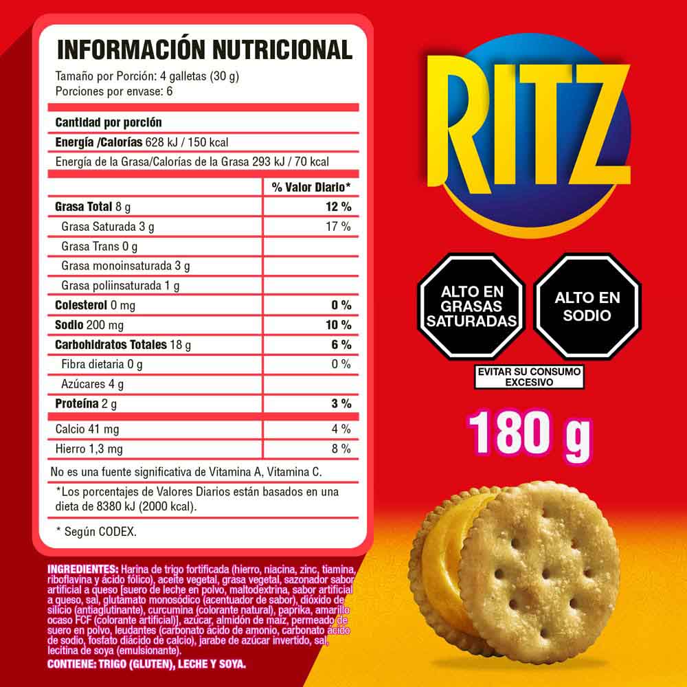 Galletas Saladas RITZ Sabor a Queso Bolsa 30g Paquete 6un | plazaVea ...