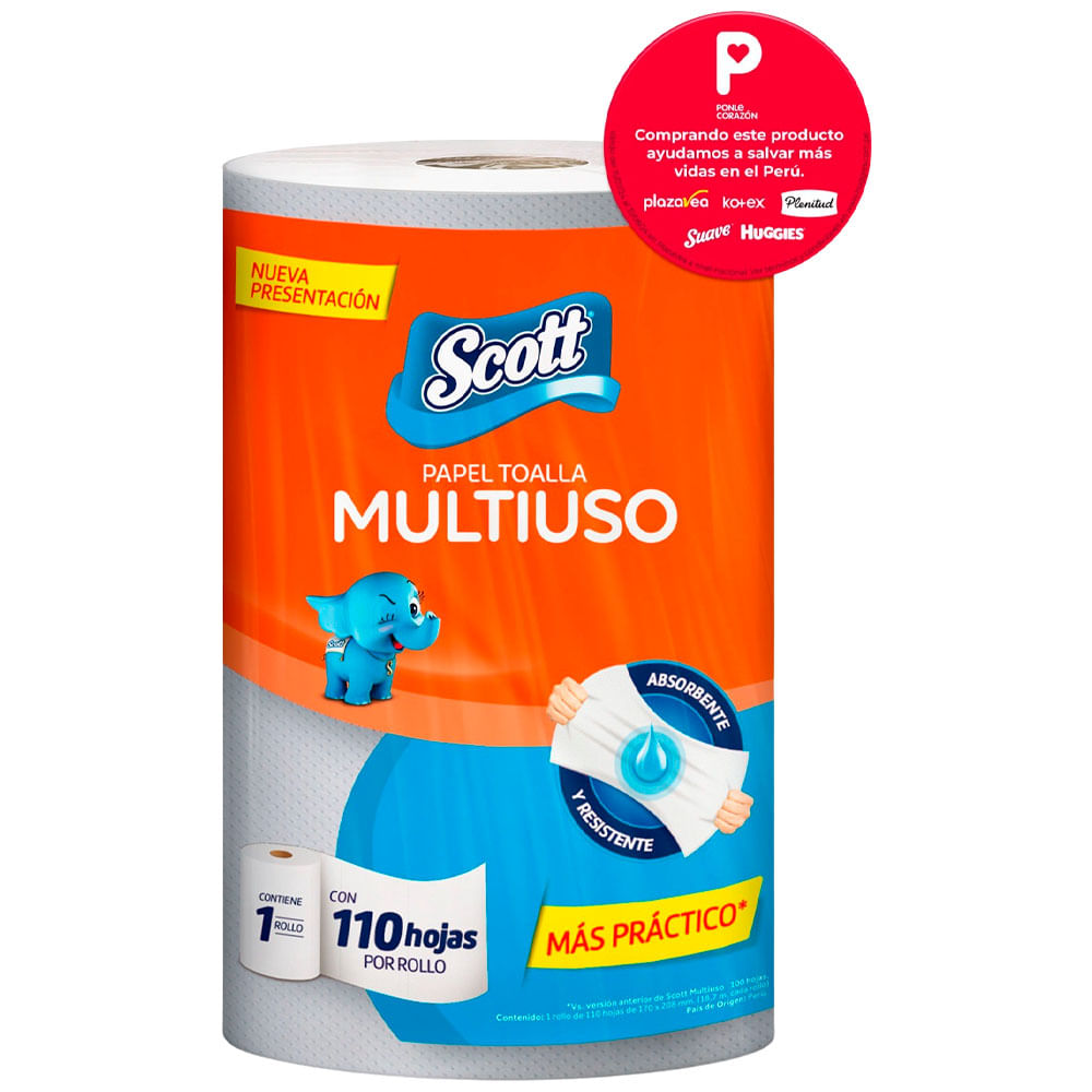 Papel Toalla SCOTT Multiusos 2 en 1 Paquete 1un | plazaVea - Supermercado