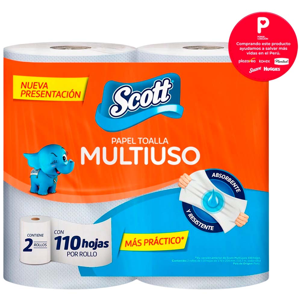 Papel Toalla SCOTT Multiusos 2 en 1 Paquete 2un | plazaVea - Supermercado