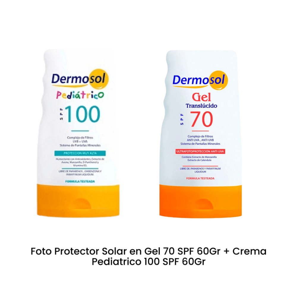 Foto Protector Solar Gel 70 SPF 60Gr + Crema Pediatrico 100 SPF 60Gr ...
