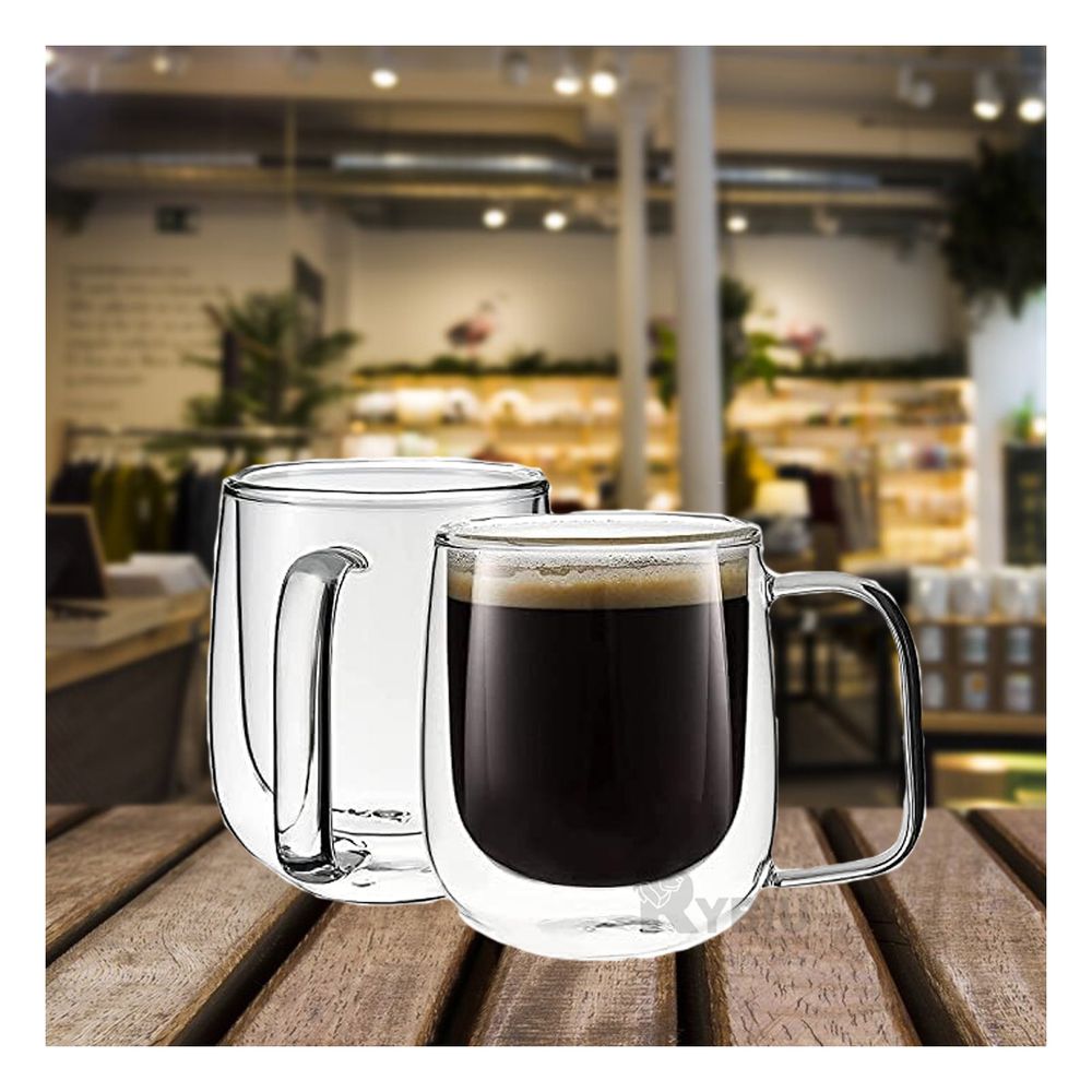 Taza Espresso Doble Capa con Asa Cuadrada en Transparente | plazaVea ...
