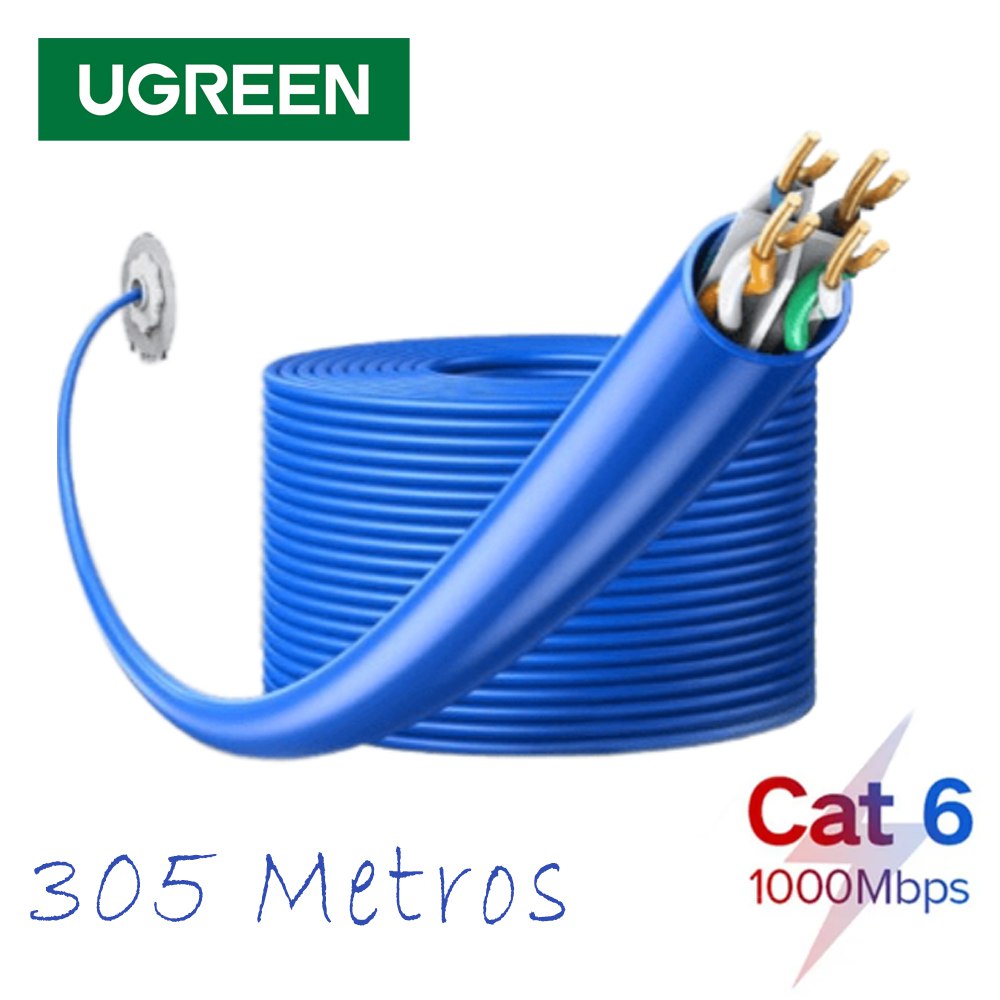 Cable de Red Cat 6 Rj45 305 Metros UGREEN Rollo Ethernet Lan UTP | plazaVea - plazaVea