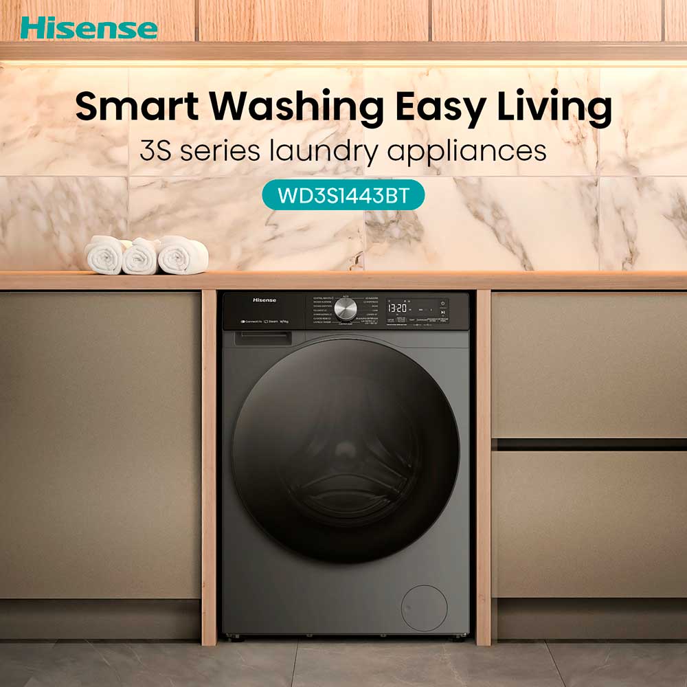Lavaseca HISENSE Carga Frontal 14 Kg / 9 Kg WD3S1443BT Gris | plazaVea - plazaVea