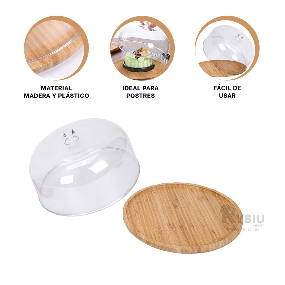 Soporte Porta Postres Circular con Tapa 25 cm | plazaVea - plazaVea