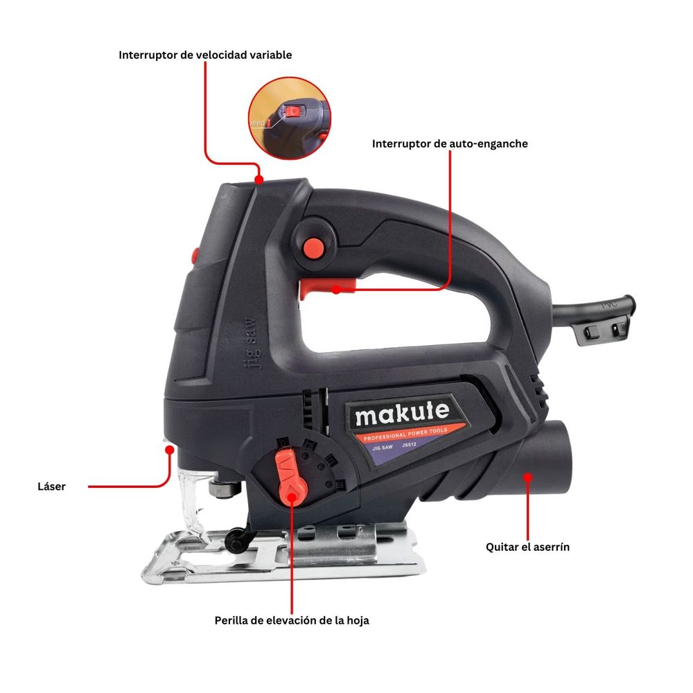 Sierra Caladora 710w con Guia Laser Makute JS012 | plazaVea - plazaVea