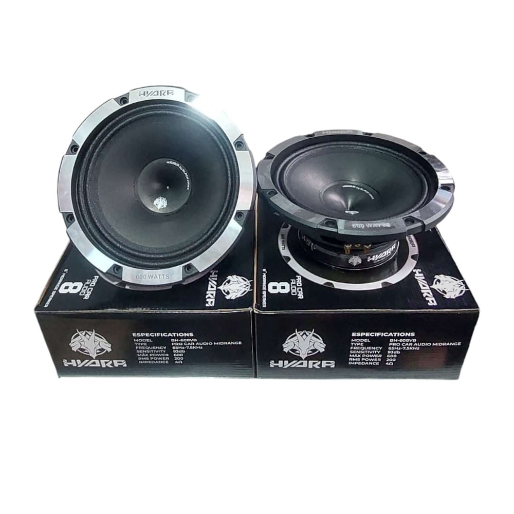 Parlantes Medios Rango 8" Pulgadas Black Hawk Hyara 600w - Supermercado