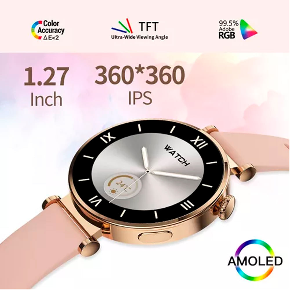 Smartwatch GT4 Mini Gold Pink + Llavero Gratis doble correa | plazaVea ...