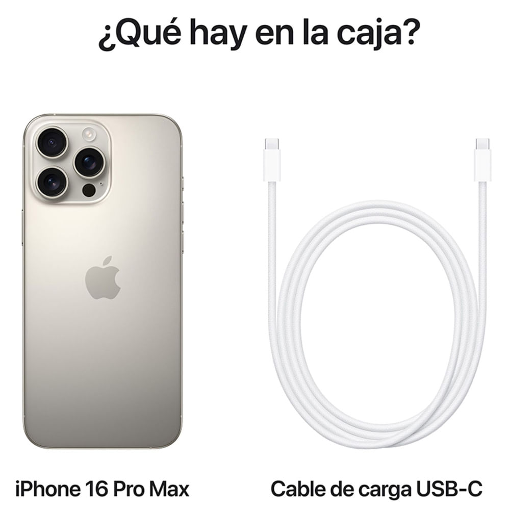 Iphone 16 Pro Max 6.9" 8GB 512GB Titanio Natural | plazaVea - plazaVea