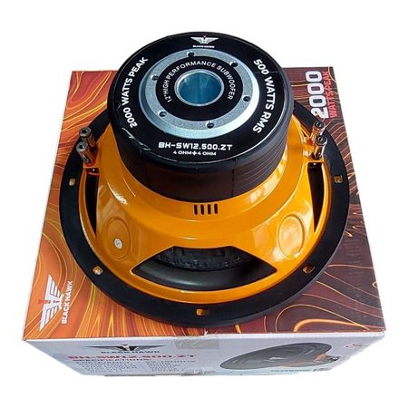 Subwoofer Black Hawk 12" Pulgadas 2000W 500 RMS 2 Bobina Naranja ...