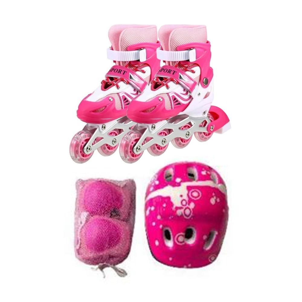 Set Patines Lineales Regulables Talla 38 a 41 Fucsia 4 ruedas - Fucsia ...