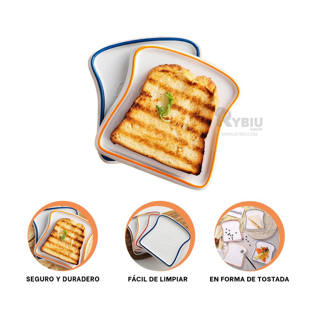 Plato Hecho de Ceramica para Pan Tostada Naranja Y+Stickers | plazaVea ...