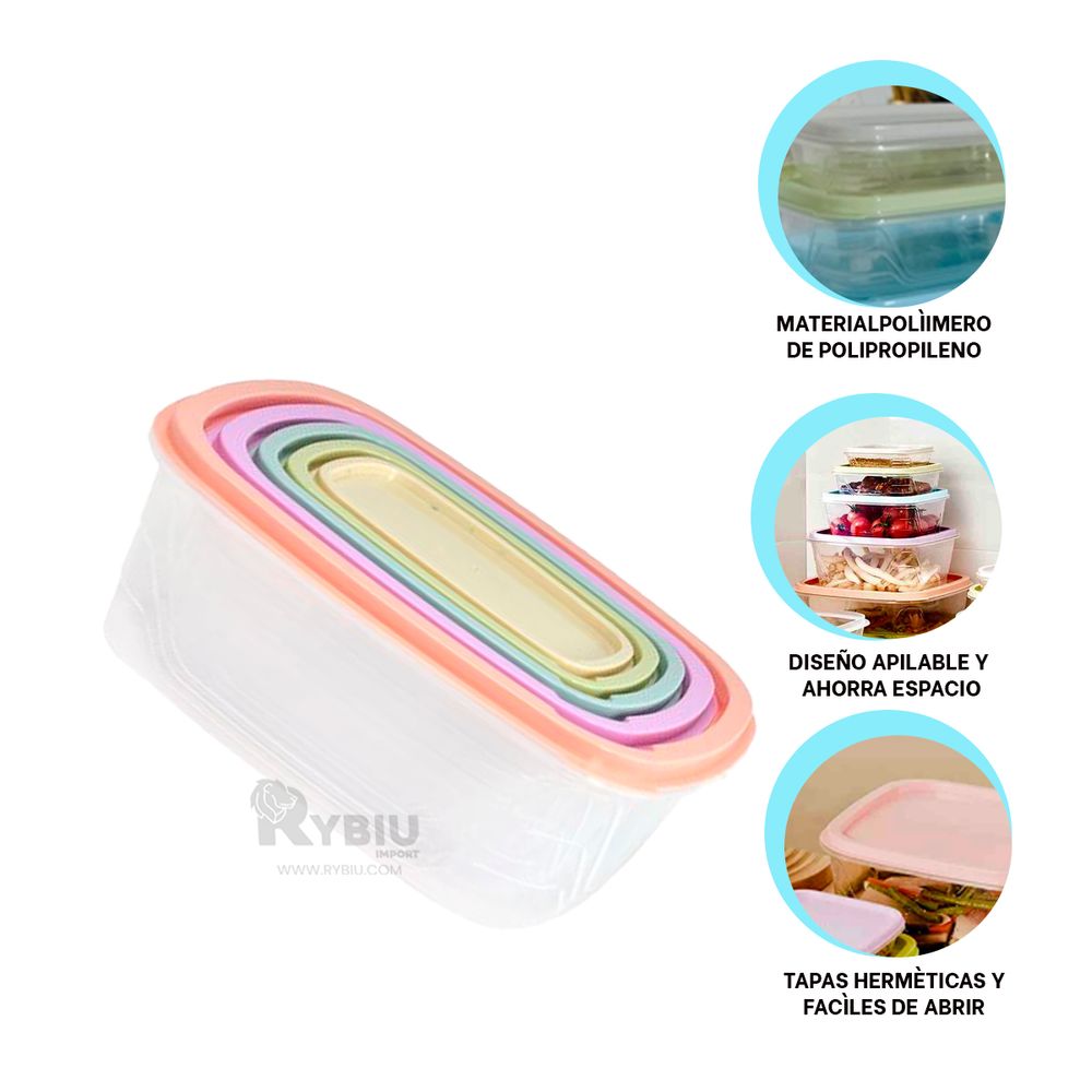 Set de Taper Plastico de 5 Piezas en Multicolor Y+Agendita | plazaVea ...