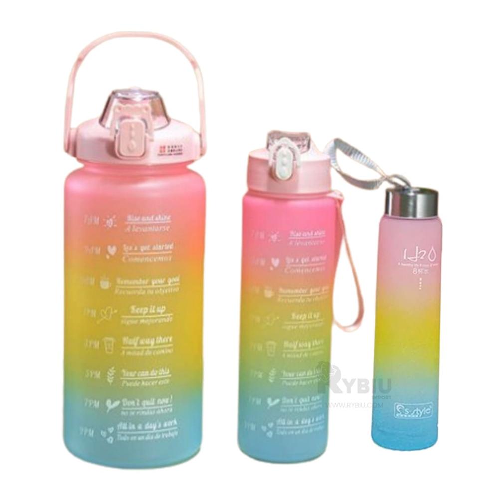 Set Botellas de 2L 1L y 300ml Rosada Y+Gift MiniAgenda | plazaVea - plazaVea
