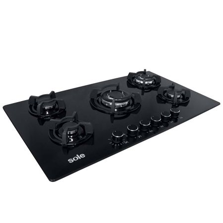 Cocina Empotrable a Gas SOLE 5 Quemadores Vidrio Templado SOLCO059 ...