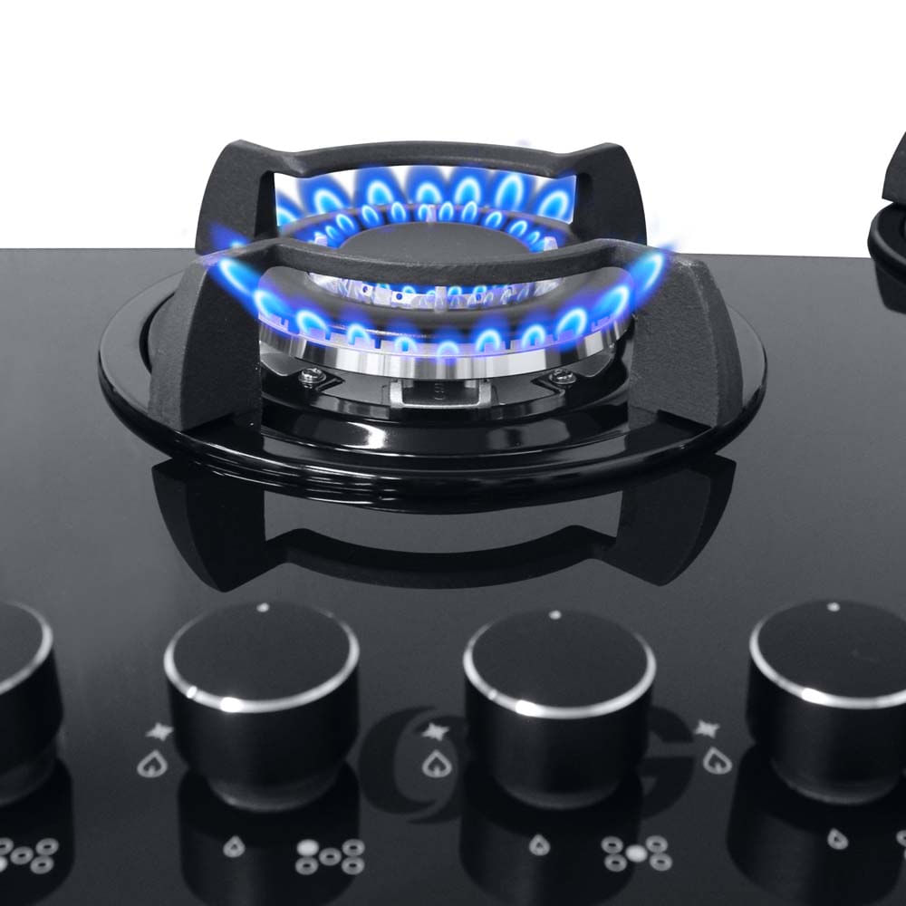 Cocina Empotrable a Gas SOLE 5 Quemadores Vidrio Templado SOLCO059 ...