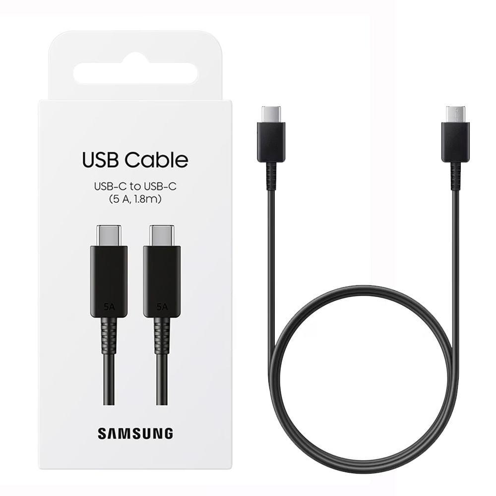 Cable Samsung 1.8M 5A Carga Rápida Tipo-C Negro | plazaVea - plazaVea