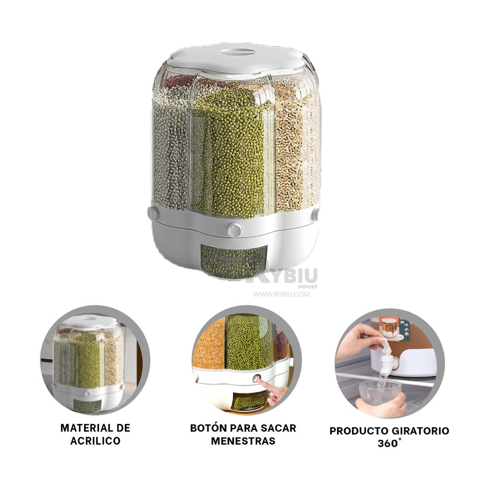 Dispensador Forma de Flor para Granos 9kg Blanco Y+Stickers | plazaVea ...