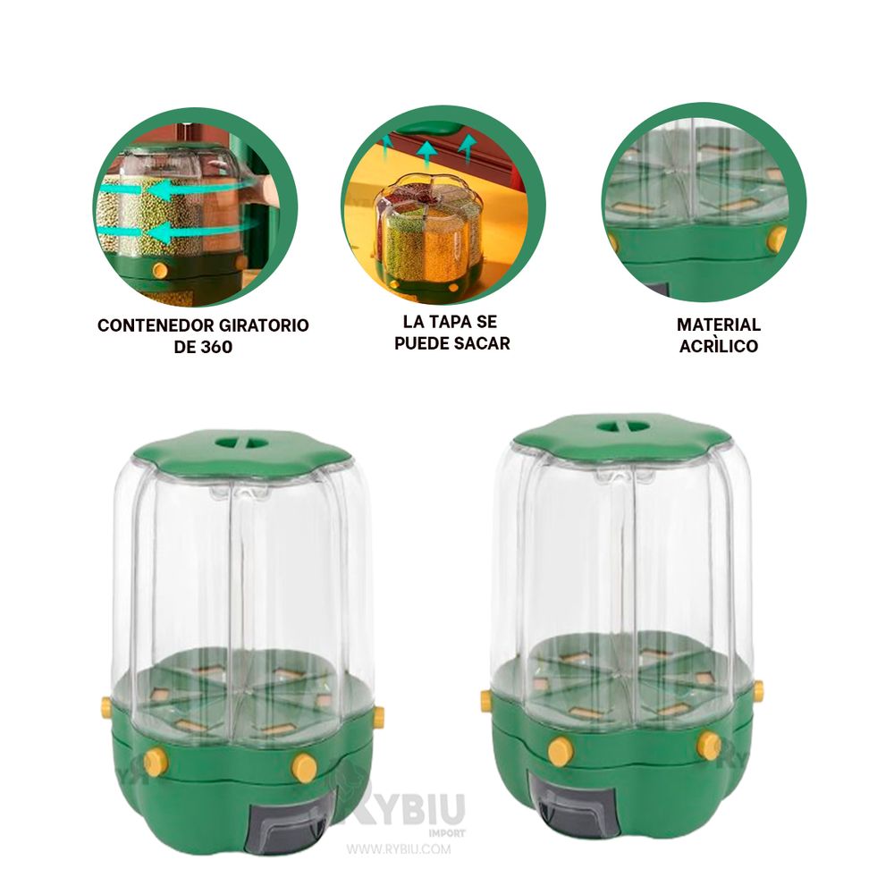 Dispensador Giratorio de Menestras Flor de 9kg Verde | plazaVea - plazaVea