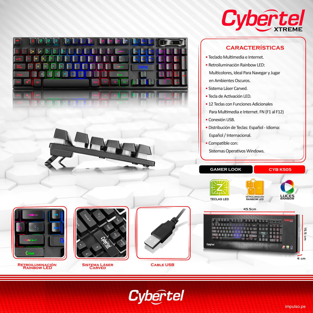 Teclado Gamer Cybertel Xtreme CYB 505 Negro | plazaVea - plazaVea