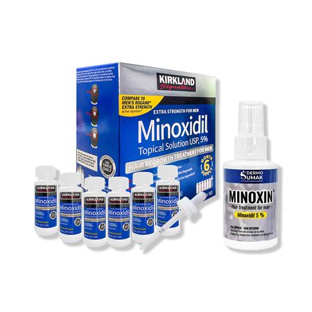 6 Minoxidil Liquido Kirkland + Locion Minoxin 60ml | plazaVea - plazaVea