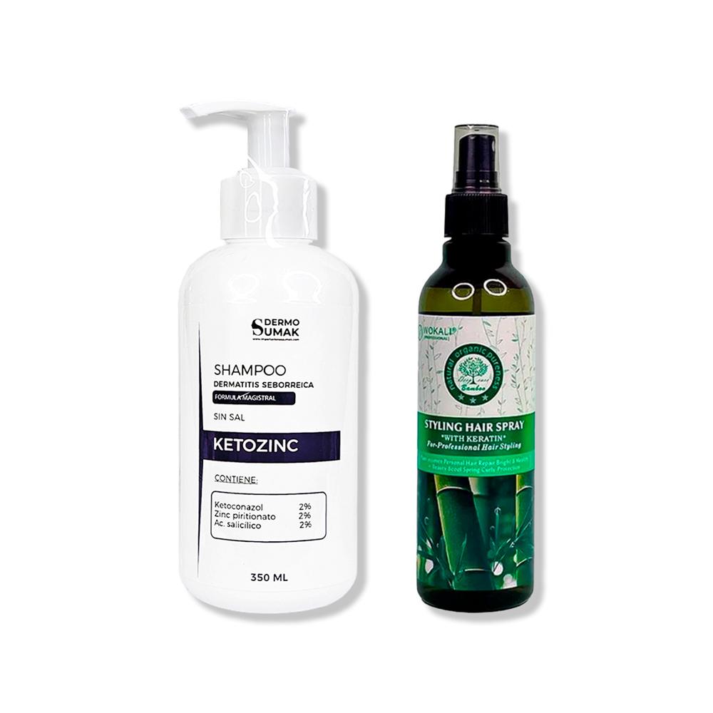 Shampoo Sin Sal Ketozinc 350ml+ Spray De Fibra De Bamboo 250ml ...