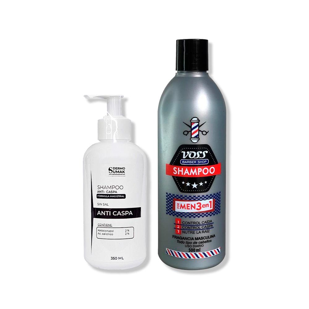 Shampoo Anticaspa Sin Sal 350ml + Shampoo Voss 3 En 1 For Men 500ml ...