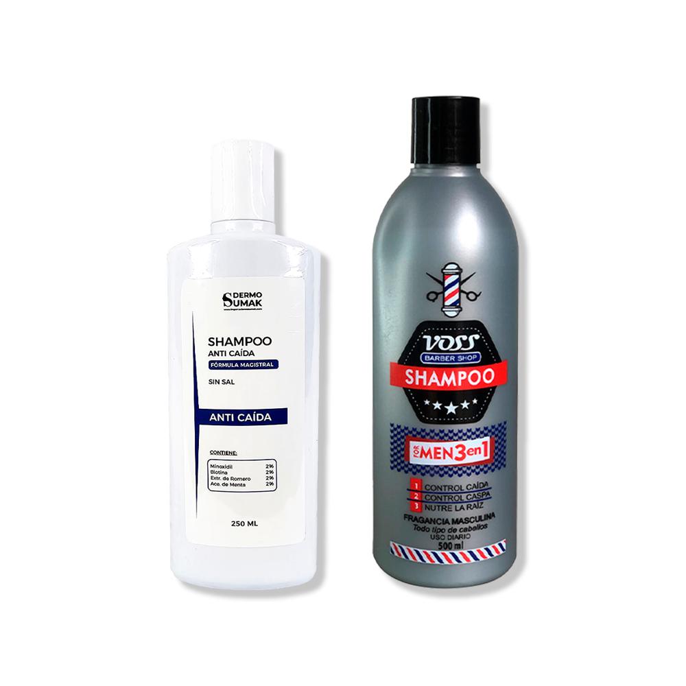 Shampoo Anticaida Sin Sal 250ml + Shampoo Voss 3 En 1 For Men 500ml ...