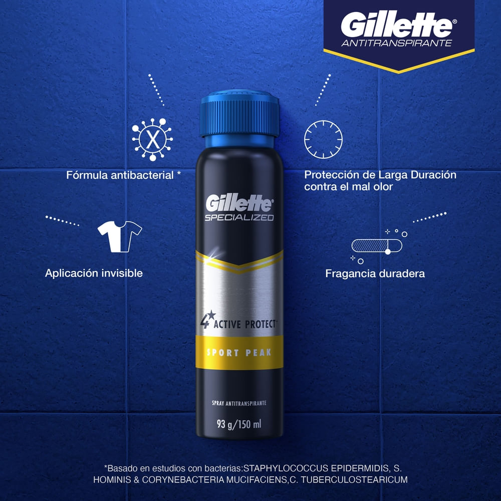 Antitranspirante en Spray GILLETTE Sport Peak 150ml | plazaVea - Makro