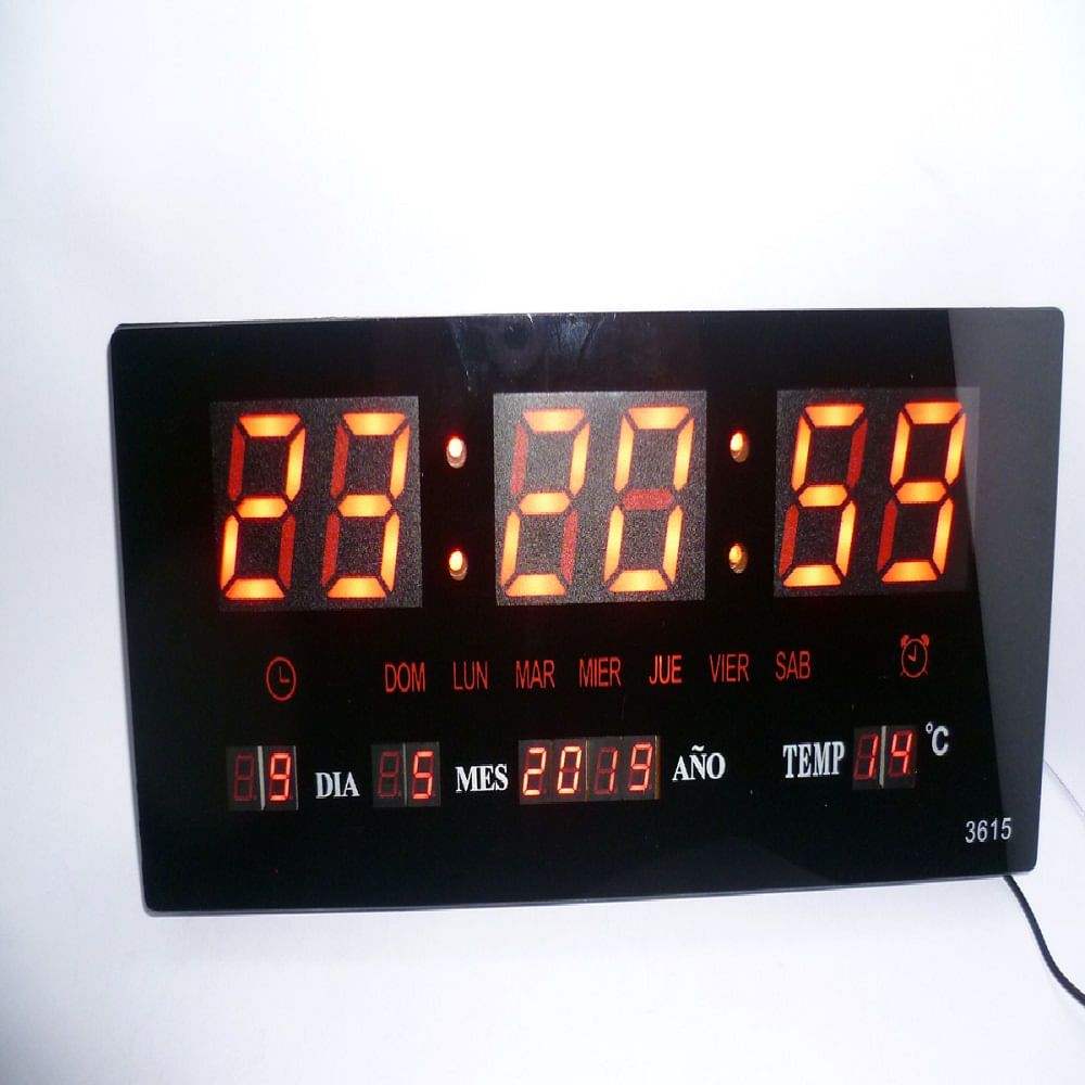 Reloj Led Digital de Pared Negro | plazaVea - plazaVea