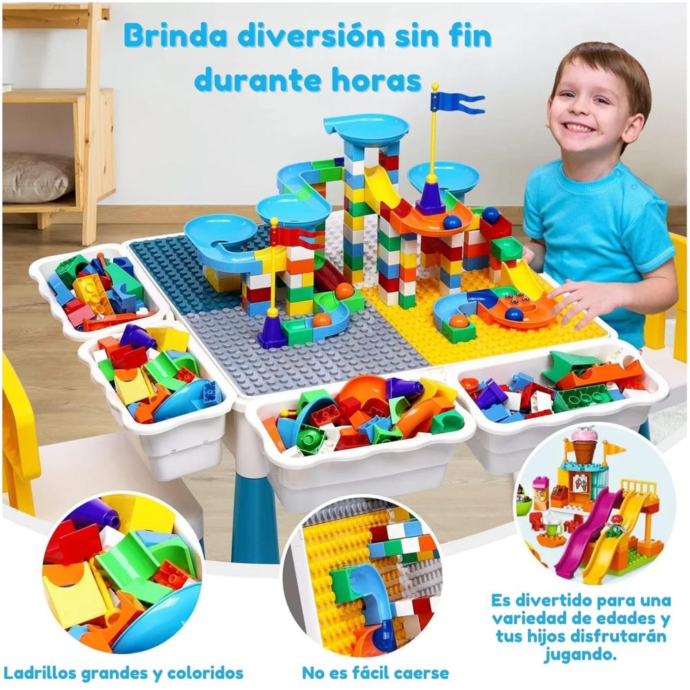 Mesa Lego 6 en 1 Multifuncional con Bloques de Construcción y Silla ...