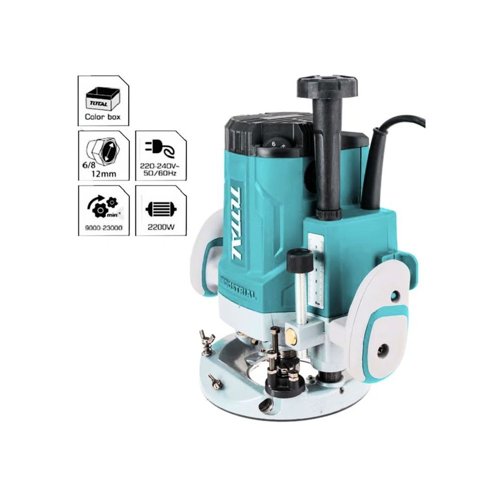 Ruteadora Fresadora 2200w Industrial Total TR111226 | plazaVea - plazaVea