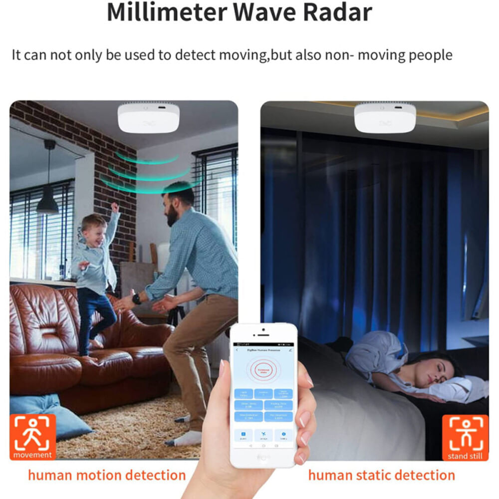 Sensor de Presencia Humana WIFI Tuya ZY-M100-1 alarma con app ...