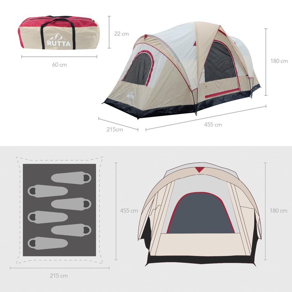 Carpa 6 Personas Camping Outdoor Beige - plazaVea