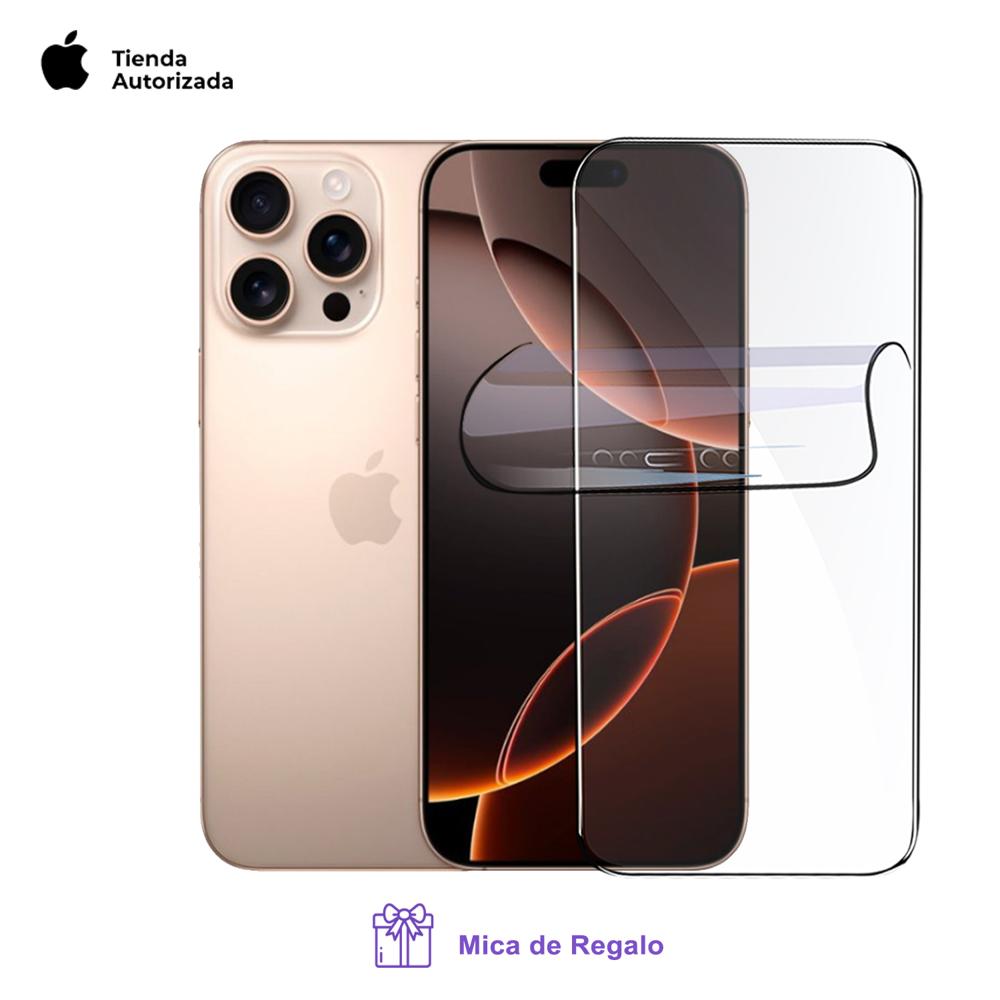 Apple Iphone 16 Pro 256Gb Esim Desert Titanium con Mica Hidrogel - plazaVea