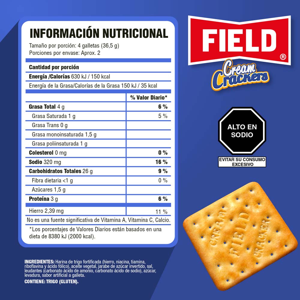 Galletas FIELD Cream Crakers Bolsa 73.5g | plazaVea - plazaVea