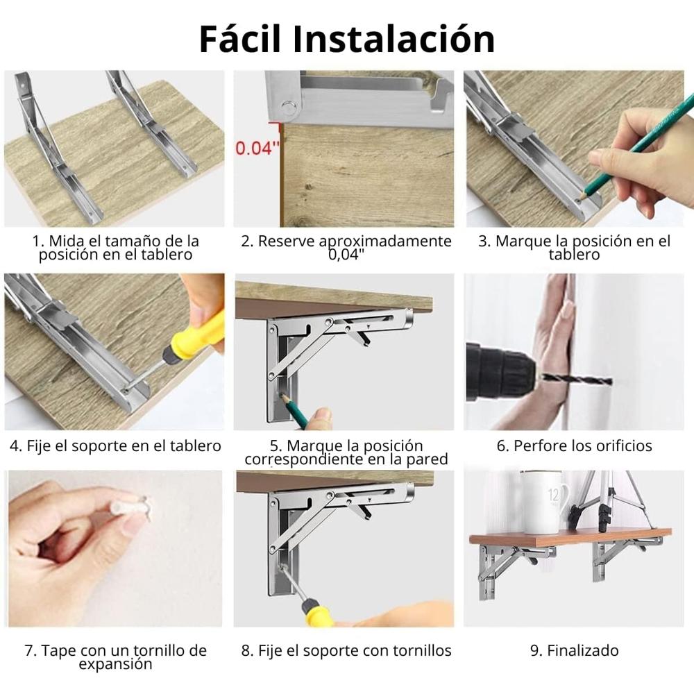 Repisa, Soporte, Ángulo Plegable Push 30cm Pack X2 | plazaVea - plazaVea